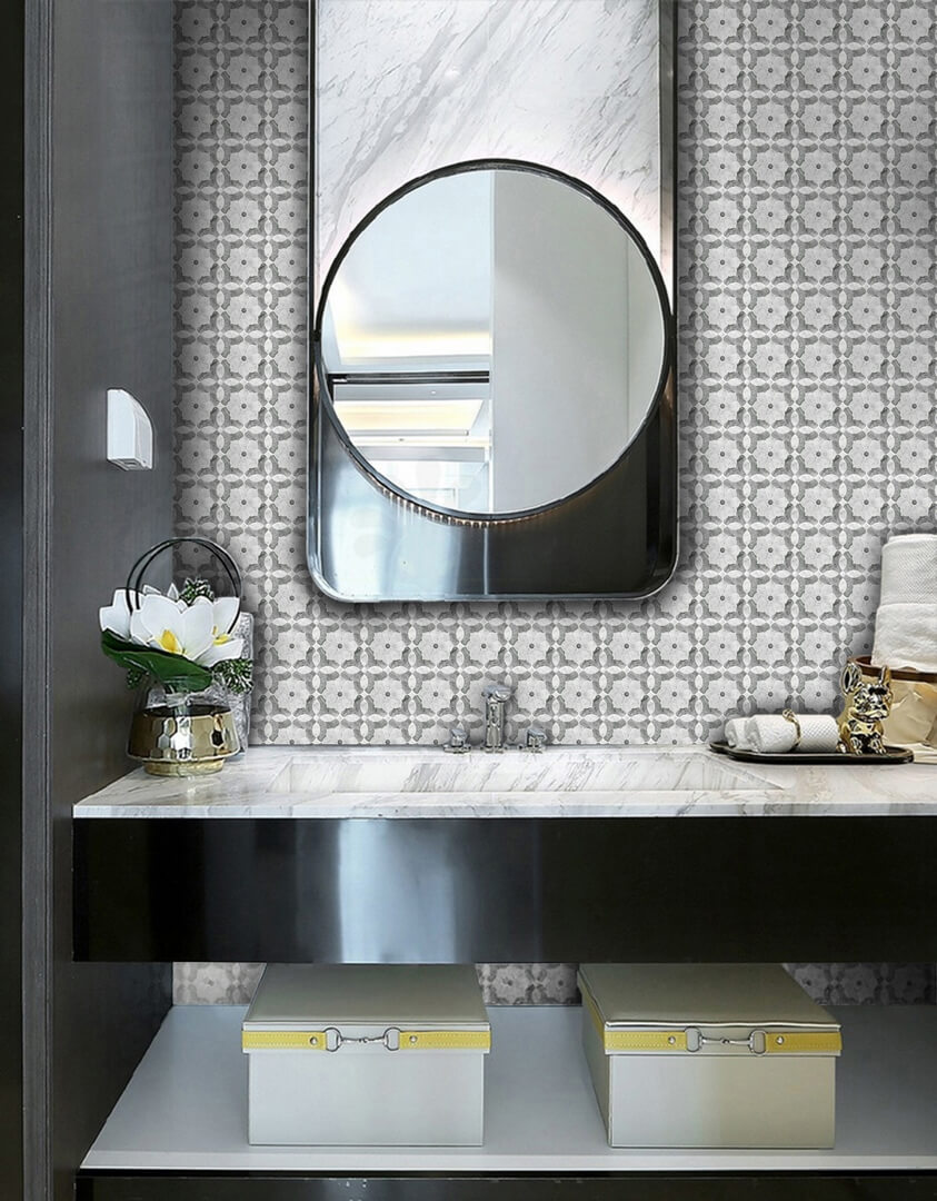 Stone water jet mosaic flower - SUNVIN